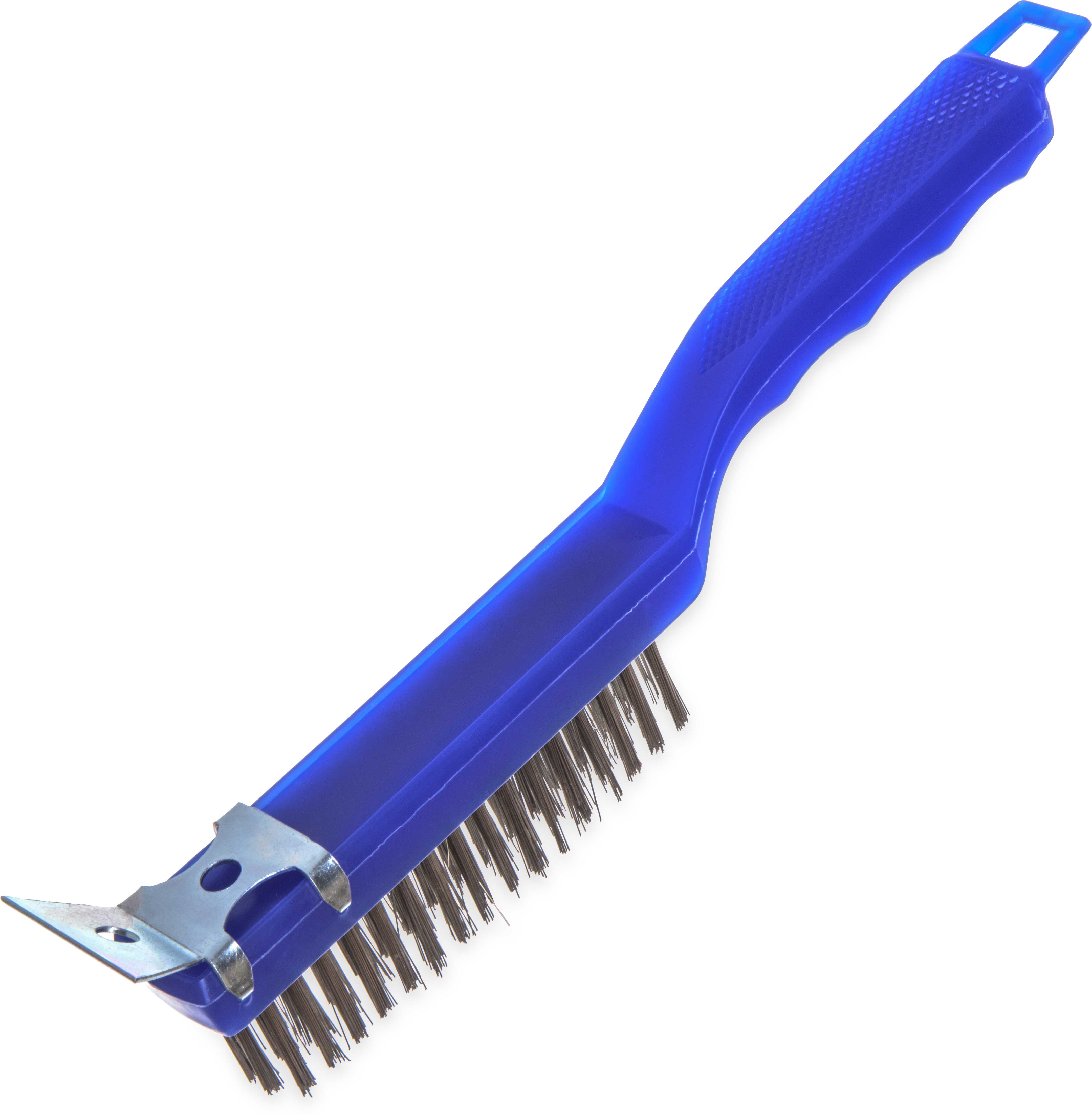 Carlisle Plastic Handle Scraper Brush - 11 1/2 inch, with Stainless ...