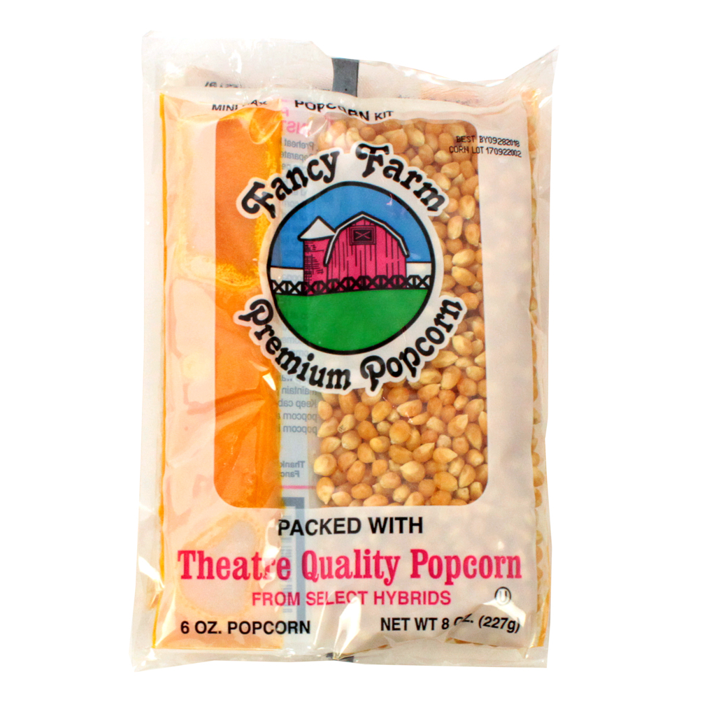 Fancy Farms Popcorn Mini-Max Kit, 8 Ounce -- 36 per case.