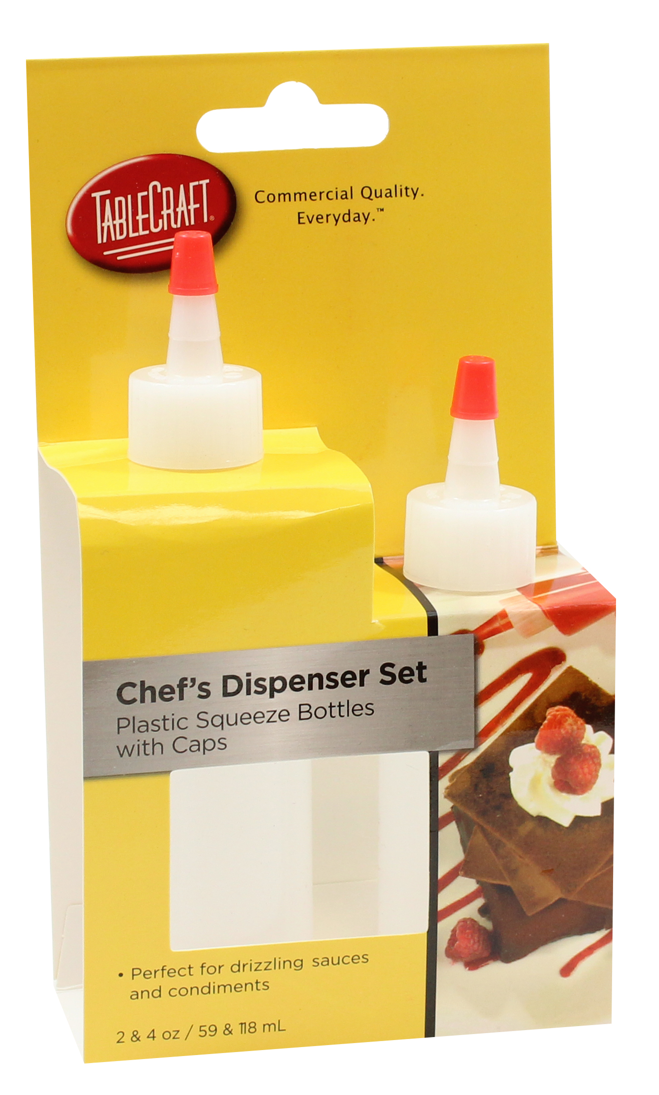 Tablecraft Clamshell Chef Squeeze Dispenser Set -- 6 per case ...