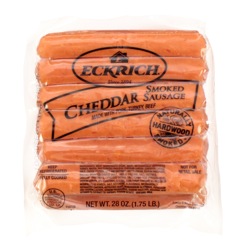 Eckrich Cheddar Smoked Sausage Case | FoodServiceDirect