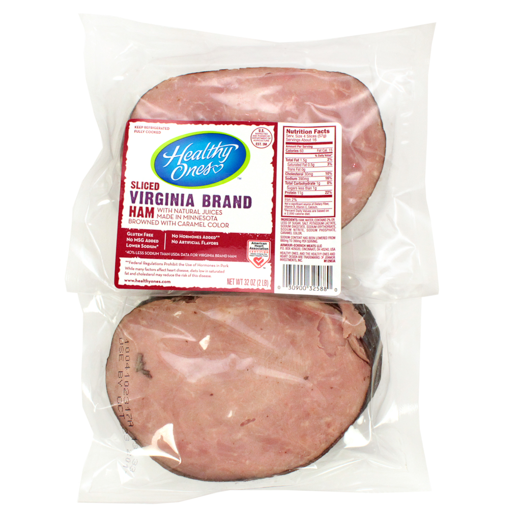 Armour Eckrich Healthy Ones Virginia Brand Sliced Ham, 2 Pound -- 6 per ...