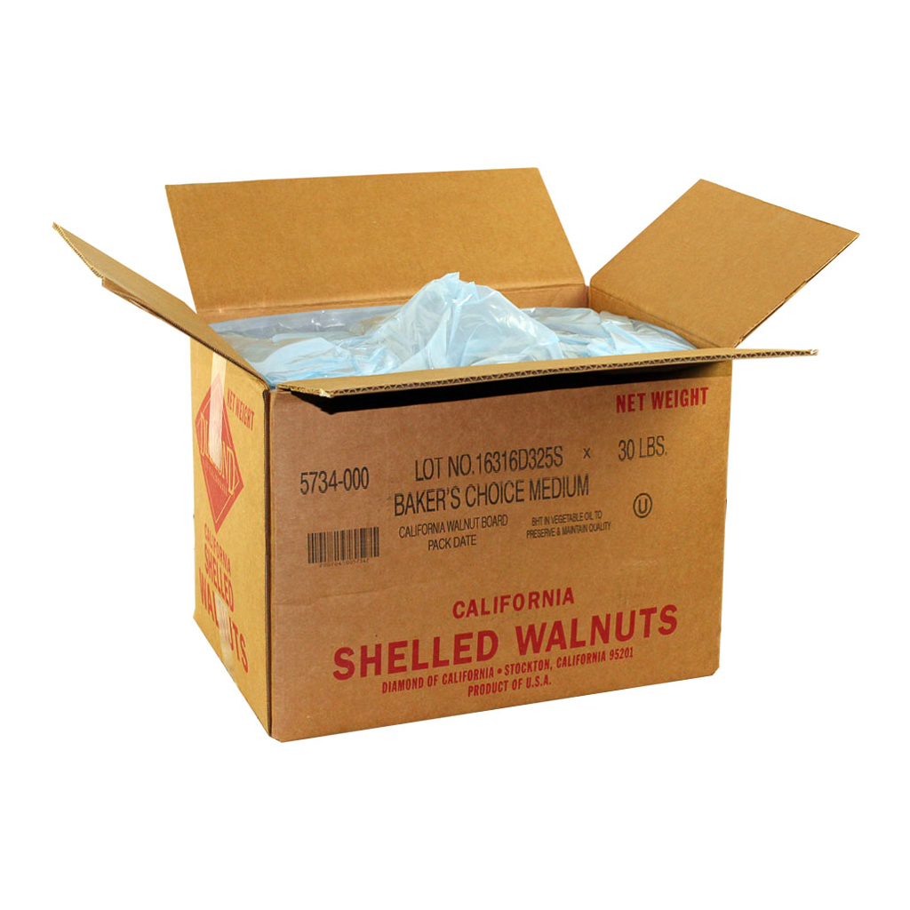 Diamond Bakers Choice Medium Walnut Pieces, 30 Pound.