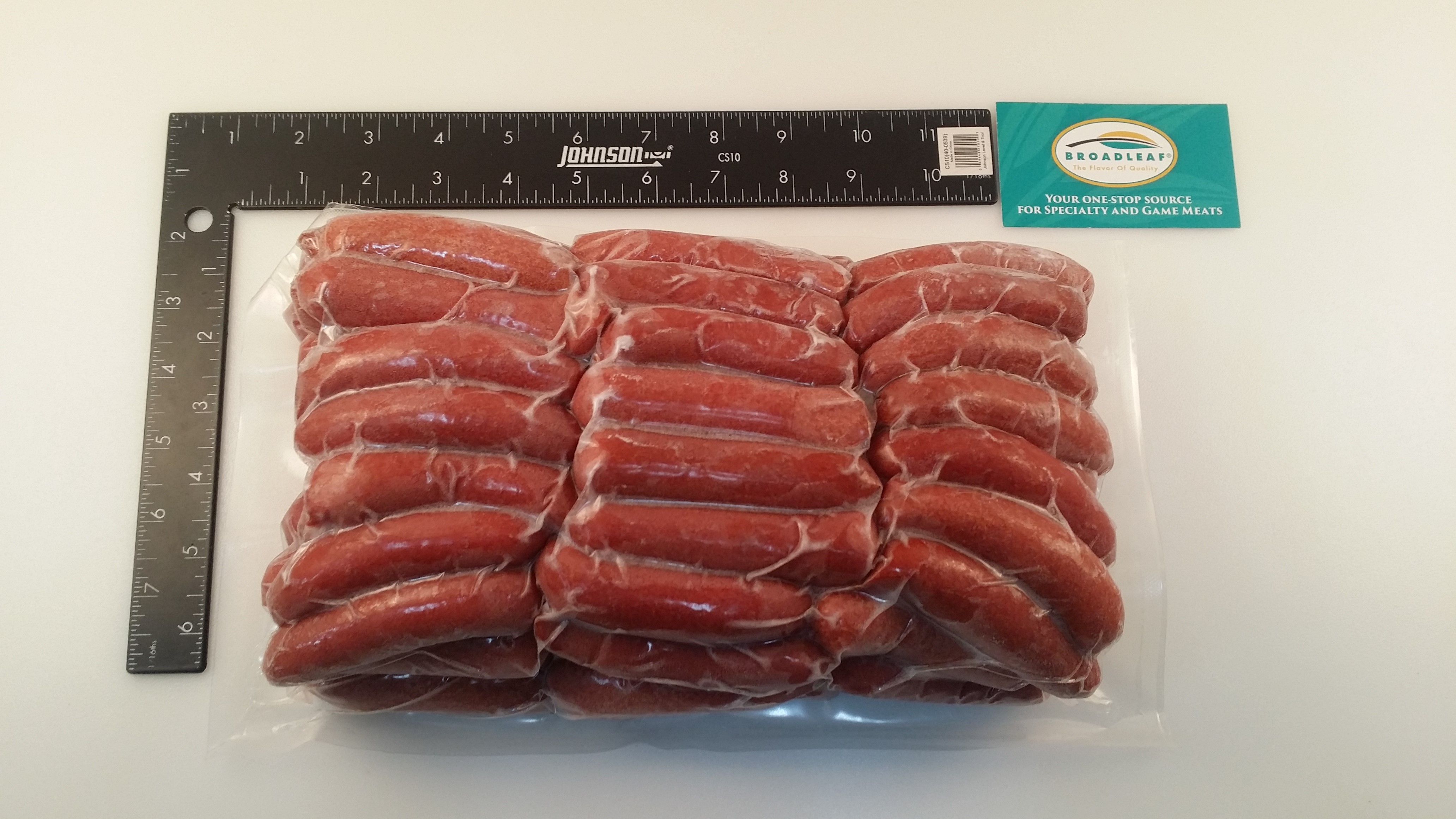 Broadleaf Wagyu Beef Hot Dog -- 10 per case.