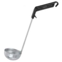Alegacy One Piece Ladle with Black PVC Handle, 2 Ounce Capacity.