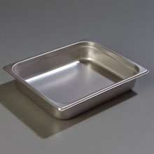 2.5 inch Depth DuraPan 18-8 Stainless Steel Light Gauge One Half Size ...