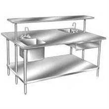 Premium Stainless Steel, Flat Top Work Table With Galvanized Legs and ...