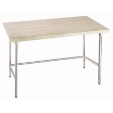 Wood Top Table with Open Galvanized Base, 24 x 96 inch.