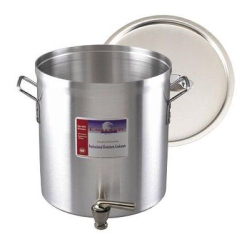 Alegacy Eagleware 8 Gauge Aluminum Stock Pot with Faucet and Cover, 40 ...
