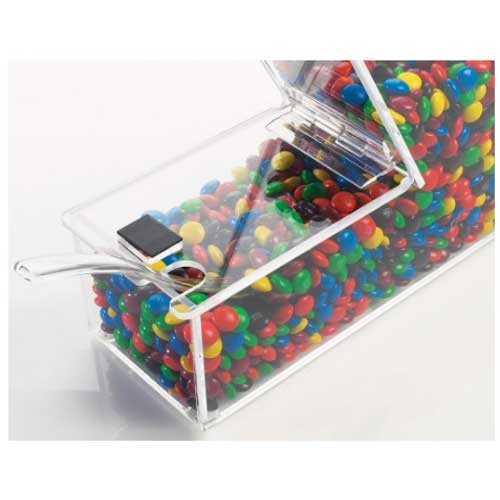 Cal Mil Acrylic Classic Yogurt Topping Dispenser with Notch, 4 x 11 x ...
