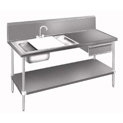 Stainless Steel Countertop Prep Table. Size : 30 inch X 96 inch.