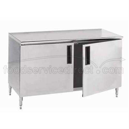 Stainless Steel Enclosed Base Work Table With Hinge Door, 30X120 inch.