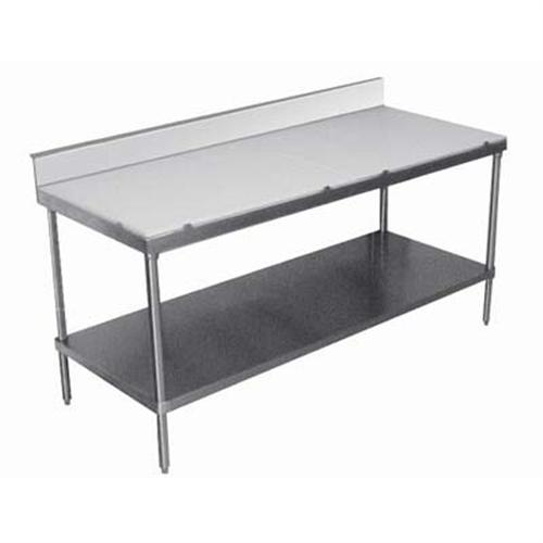 Stainless Steel Poly-Top Table with 6 inch Backsplash and Undershelf ...