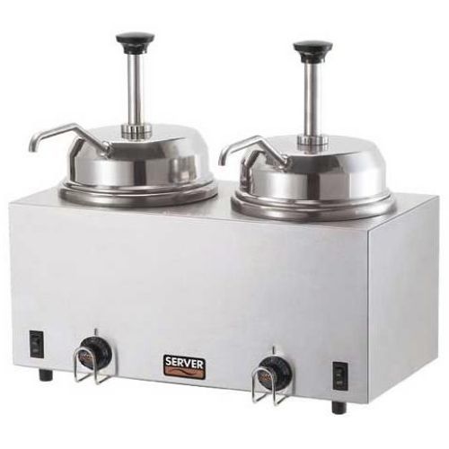 Server Twin Hot Topping Fudge Warmer Server with Pump, 120 Volt/1000 Watt