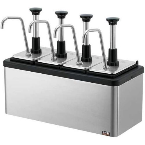 Server Stainless Steel Condiment Pump Only for 1/9-Size Jar, 6 inch Deep.