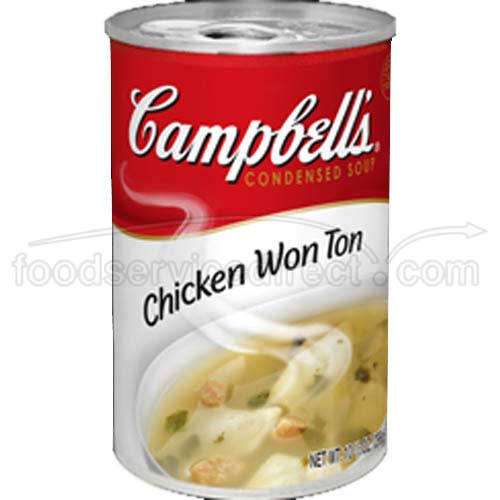 Campbells Condensed Chicken Won Ton Soup - 10.5 oz. can, 12 per case