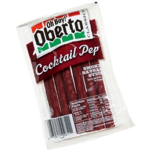 Oh Boy Oberto Cocktail Pep Smoked Sausage Stick - 1 oz. stick, 64 per case