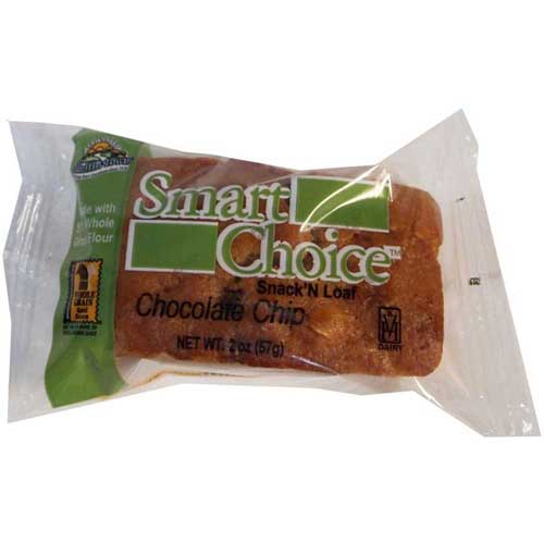 Smart Choice Wholegrain Chocolate Chip Snack N Loaves, 2 Ounce -- 72 ...