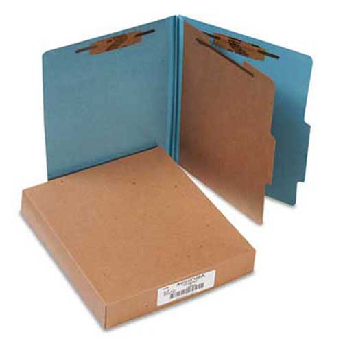 ACCO Pressboard 25-Pt. Classification Folders, Letter, Four-Section ...