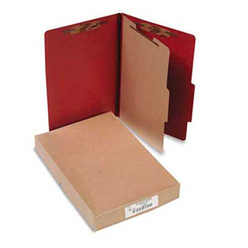 ACCO Pressboard 25-Pt. Classification Folder, Legal, Four-Section ...