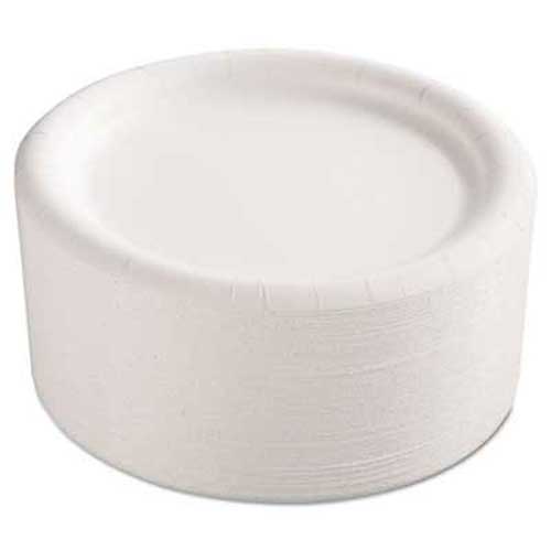 AJM Packaging Premium Coated Paper Plates, 9 inch dia, White, 125/Pack ...