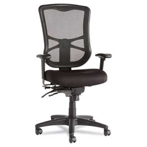 Alera Elusion Series Mesh High-Back Multifunction Chair, Black ...