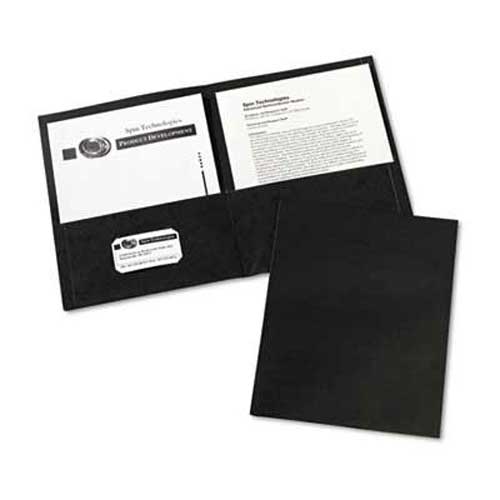 Avery Two-Pocket Portfolio, Embossed Paper, 30-Sheet Capacity, Black ...