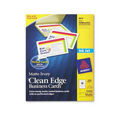 Avery Two-Side Printable Clean Edge Business Cards, Inkjet, 2 x 3 1/2 ...