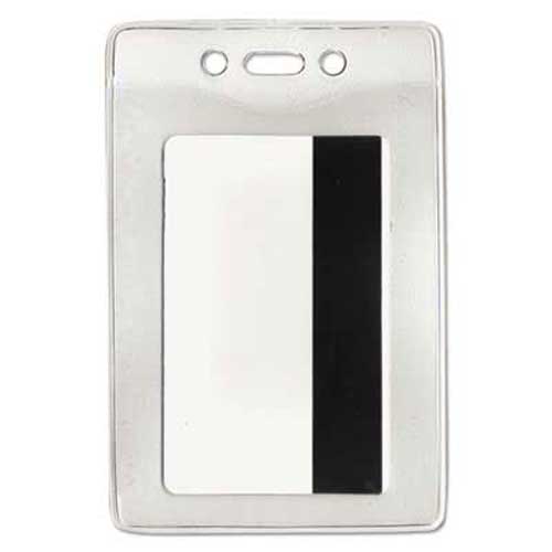 Advantus Security ID Badge Holder, Vertical, 2 5/8w x 3 7/8h, Clear, 50/Box