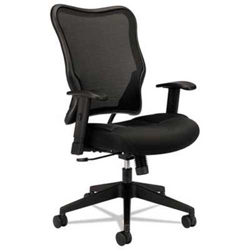 basyx VL702 Series High-Back Swivel/Tilt Work Chair, Black Mesh