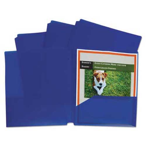 C-Line Two-Pocket Heavyweight Poly Portfolio Folder w/3-Hole Punch ...