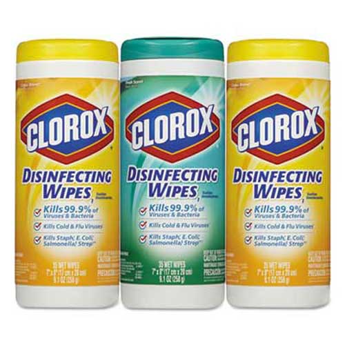 Clorox Disinfecting Wipes, 7 x 8, Fresh Scent/Citrus Blend, 35/Canister ...