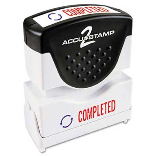 ACCUSTAMP2 Pre-Inked Shutter Stamp with Microban, Red/Blue, COMPLETED ...