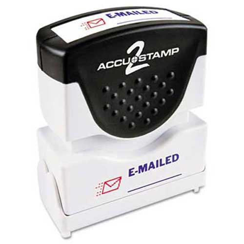 ACCUSTAMP2 Pre-Inked Shutter Stamp with Microban, Red/Blue, EMAILED, 1 ...