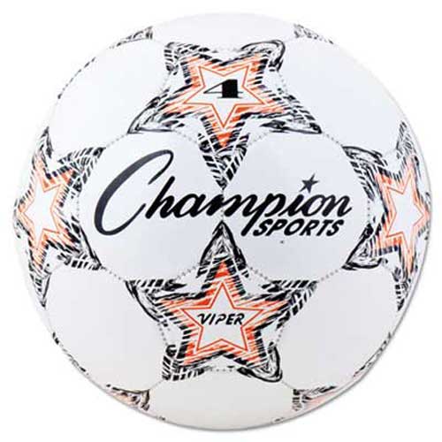 Champion Sports VIPER Soccer Ball, Size 4, White | FoodServiceDirect ...