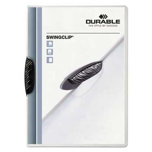 Durable Swingclip Polypropylene Report Cover, Letter Size, Clear/Black ...