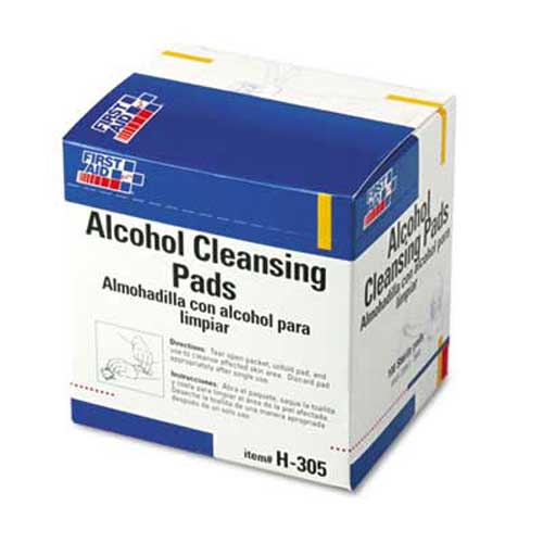 First Aid Only Alcohol Cleansing Pads, Dispenser Box, 100/Box ...