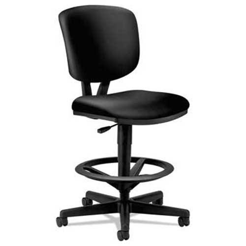 HON Volt Series Adjustable Task Stool, Black Leather ...
