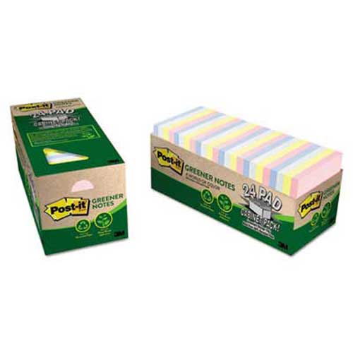 Post-it Greener Notes Original Recycled Notes, Cabinet Pack, 3 x 3 ...