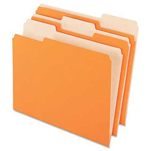 Pendaflex Colored File Folders, 1/3 Cut Top Tab, Letter, Orange/Light ...
