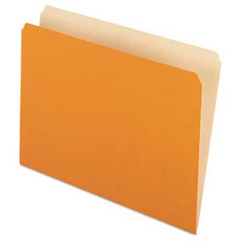 Pendaflex Colored File Folders, Straight Top Tab, Letter, Orange/Light ...