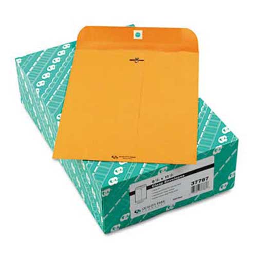 Quality Park Clasp Envelope, 8 3/4 x 11 1/2, 32lb, Brown Kraft, 100/Box