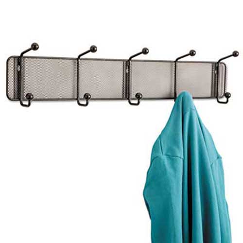 Safco Onyx Mesh Wall Racks, 5 Hook, Steel | FoodServiceDirect.com ...