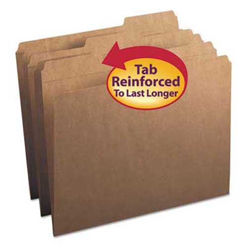 Smead Kraft File Folders, 1/3 Cut Right, Reinforced Top Tab, Letter ...
