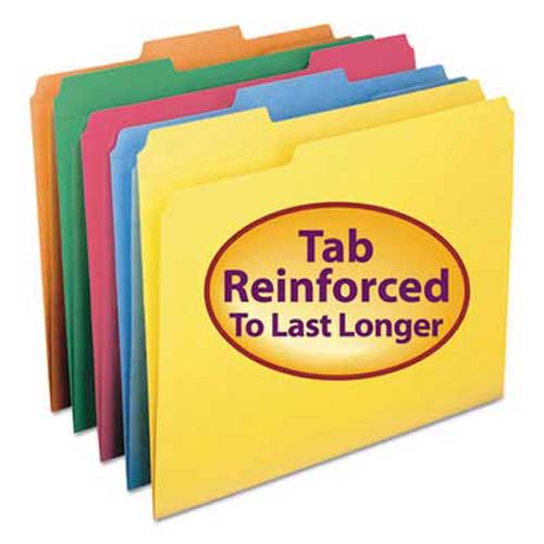 Smead File Folders, 1/3 Cut, Reinforced Top Tab, Letter, Assorted, 100 ...