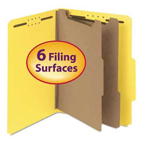 Smead Pressboard Classification Folder, 2 inch Exp., Two Dividers ...