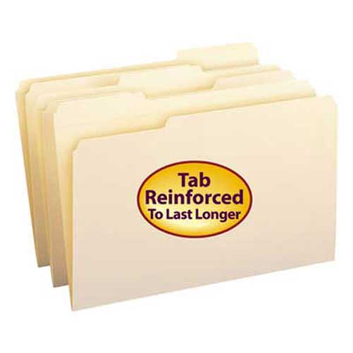 Smead File Folders, 1/3 Cut Assorted, Reinforced Top Tab, Legal, Manila ...