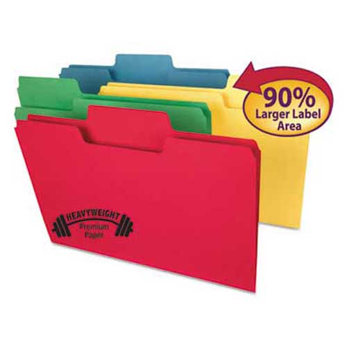 Smead SuperTab Heavyweight folder, Assorted, 1/3 Cut, Legal, 50/BX ...