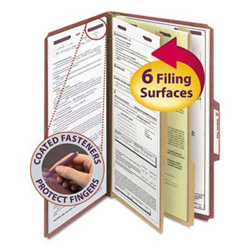 Smead Pressboard Classification Folders w/ Self Tab, Legal, Six-Section ...