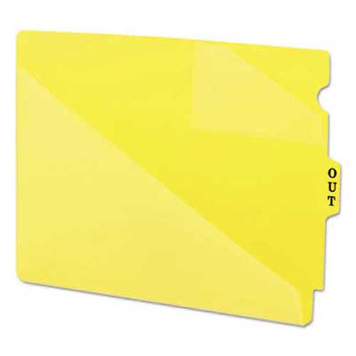 Smead Out Guides w/Diagonal-Cut Pockets, Poly, Letter, Yellow, 50/Box