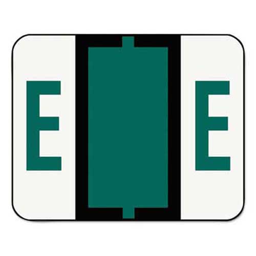 Smead A-Z Color-Coded Bar-Style End Tab Labels, Letter E, Dark Green ...